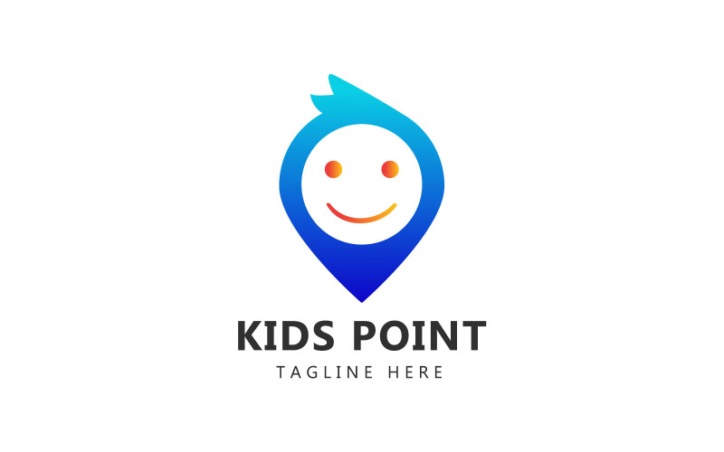 Kids Point Logosu Ve Kids Location Logo Şablonu