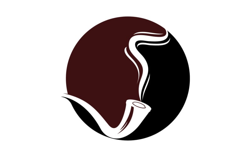 Boru Sigara Logo Simge Vektör Çizim Tasarım 25