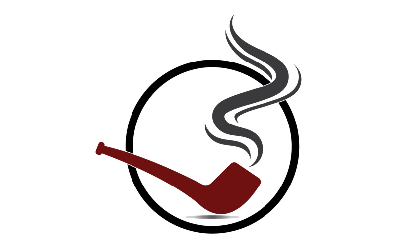 Conception d'illustration vectorielle d'icône de logo de fumer de pipe 35