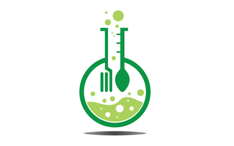 Food Lab logo Vector Icono Ilustración Diseño Plantilla 19