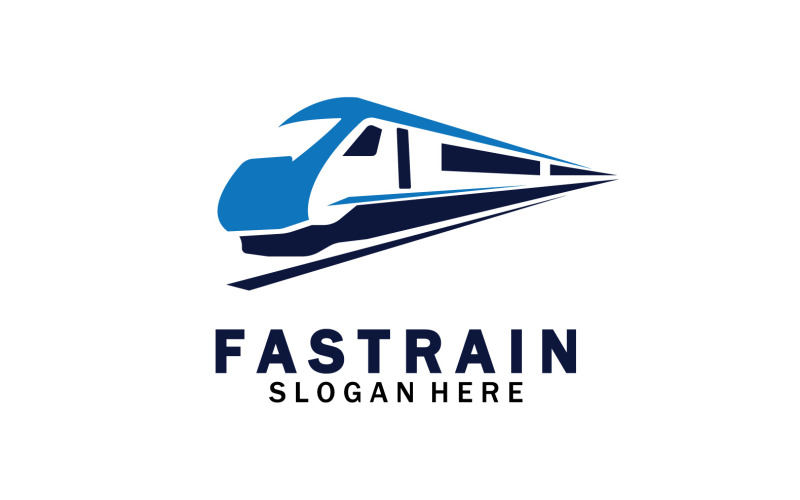 Tren Logosu Vektör Çizim Tasarımı Hızlı Tren Logosu 4