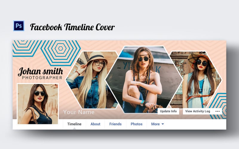 Modèle de couverture Facebook de photographe