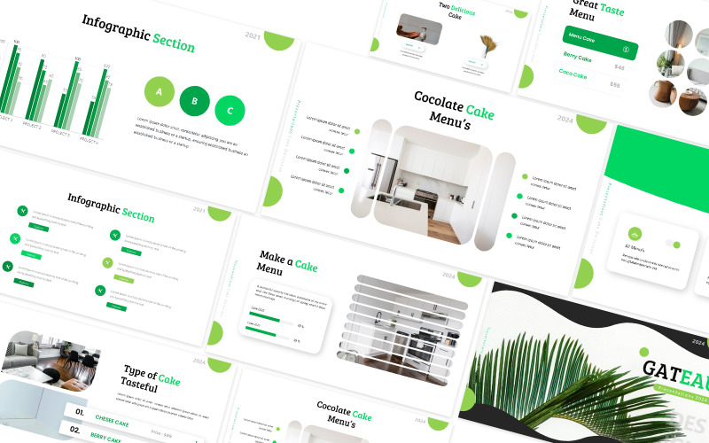 Gâteau Gateau Modèle Powerpoint #304211 - TemplateMonster