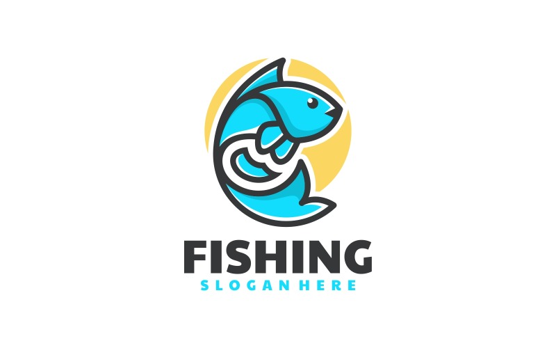 Logo de mascotte simple poisson 3 #304219 - TemplateMonster