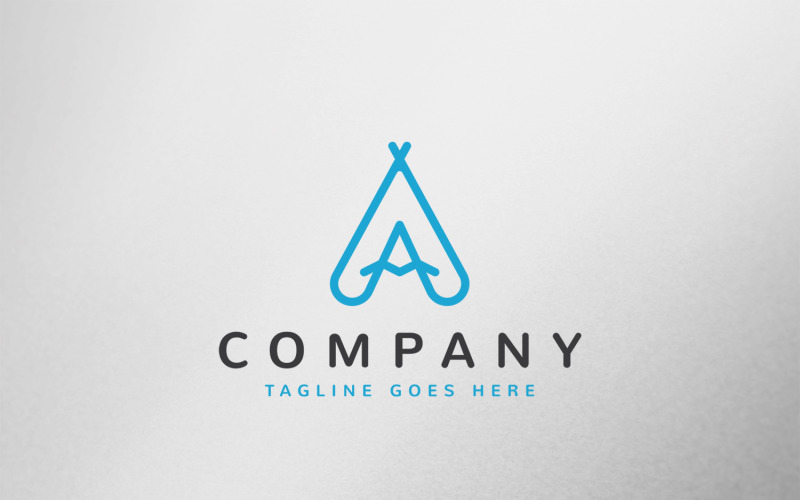 Création de modèle de logo lettre A tente - TemplateMonster