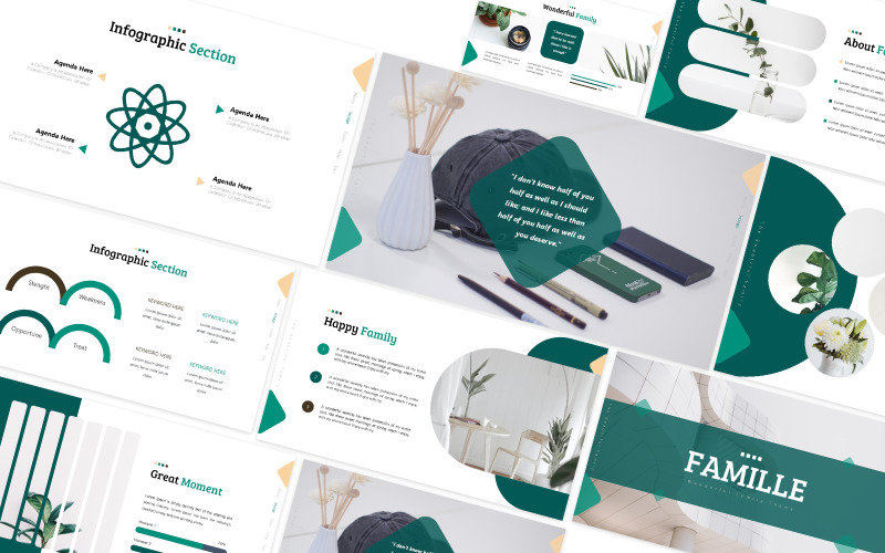 Famille Meraviglioso modello Powerpoint a tema familiare