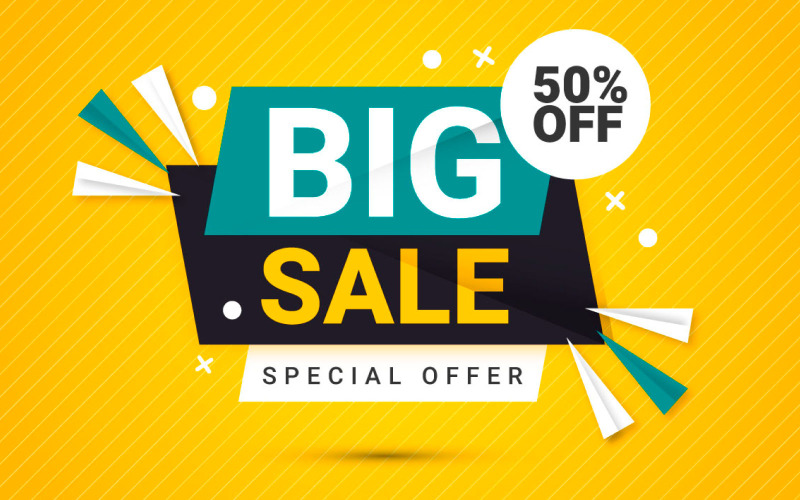 Banner de marketing de venta con etiqueta de precio de reducción de precio
