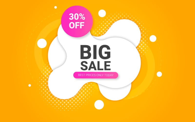 Sale marketing banner with price cut out and sell-off vector concept