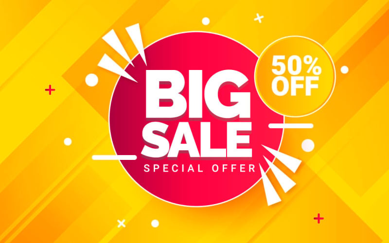 Sale marketing banner with price cut vector design
