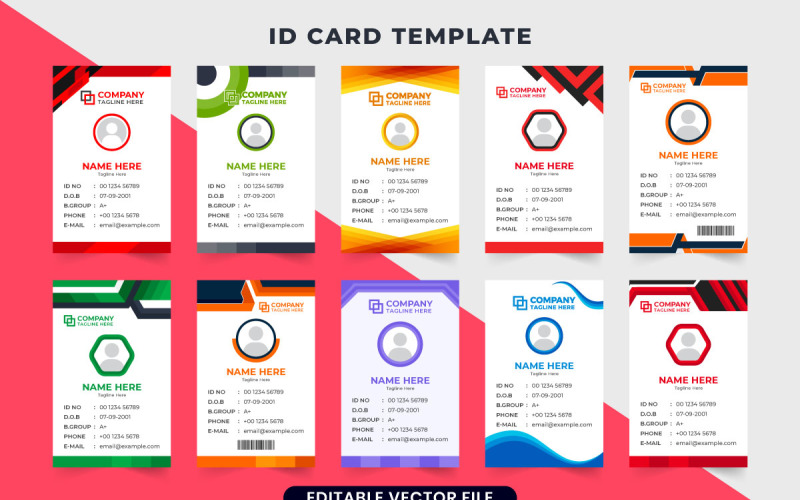 Şirket için kimlik kartı koleksiyonu - TemplateMonster