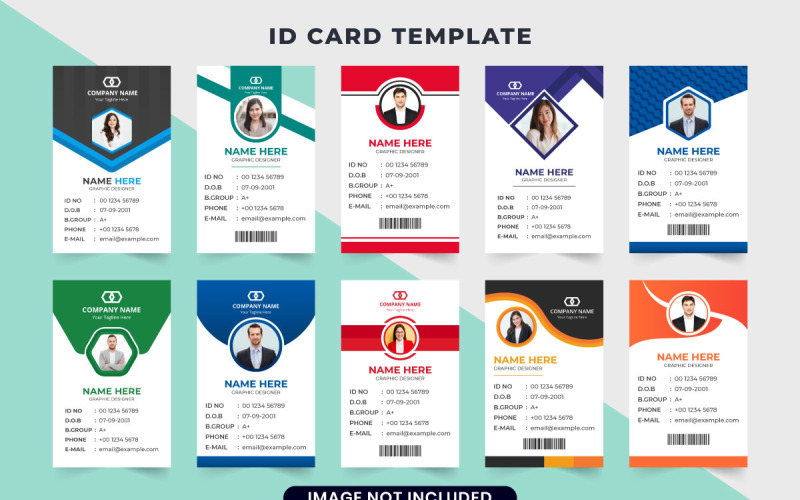 Şirket ve akademik kimlik kartı paketi - TemplateMonster