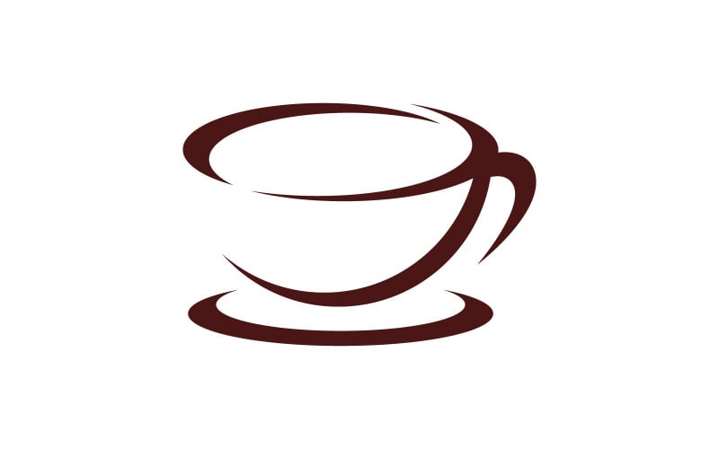 Taza de café Logo cafetería vector icono diseño V3