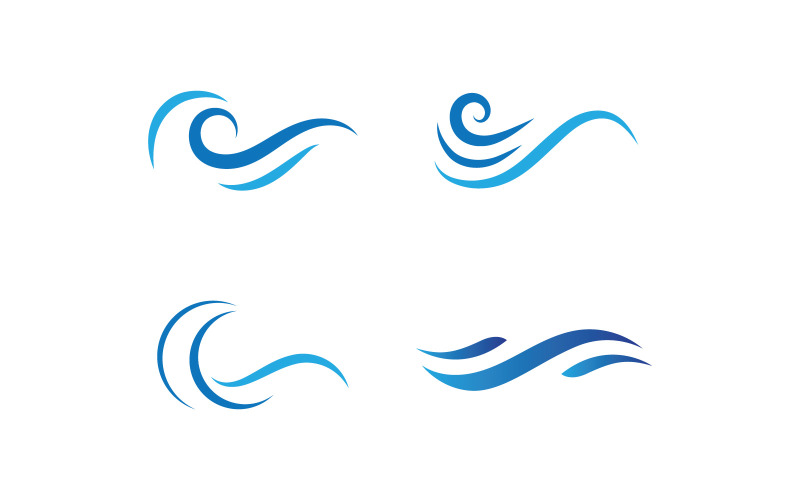Blaue Welle Logo Vektor. Wasserwellenillustrationsschablonendesign V22