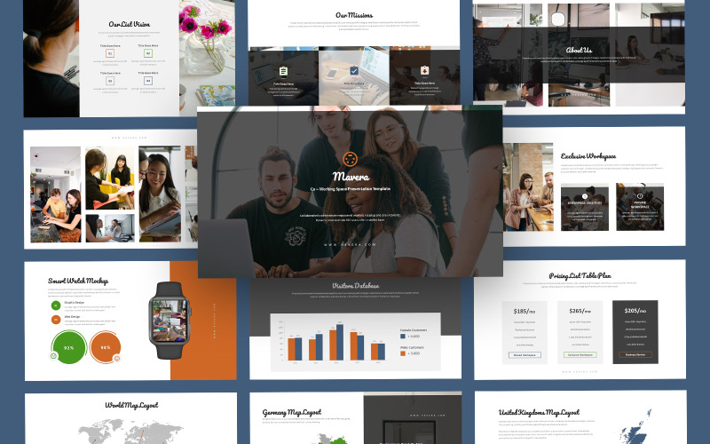 Mavera Coworking Space Business Google Slides Template
