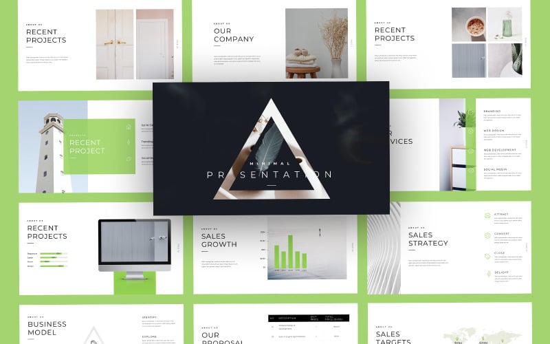 Minimo Minimal Business PowerPoint Template - TemplateMonster