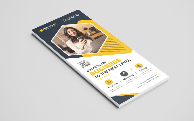 Modèle de flyer d'entreprise DL, conception de carte de support d ...