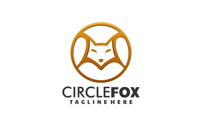 Circle Fox Line Art Logo Style #305205 - TemplateMonster