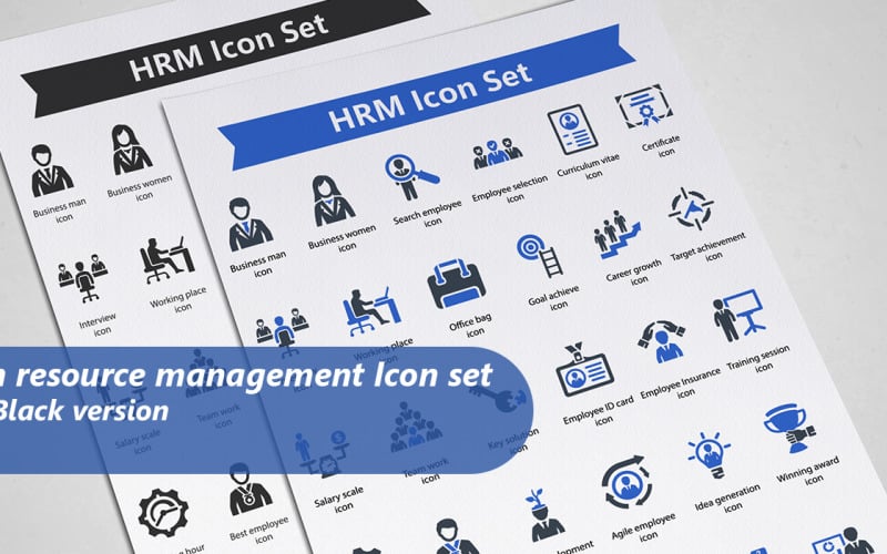 Human Resource Management Icon Set Template - TemplateMonster