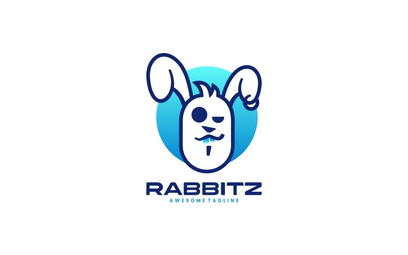 Logo de mascotte simple lapin 2 #305381 - TemplateMonster