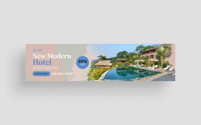 Modern Hotel LinkedIn Cover Photo Bundle - TemplateMonster