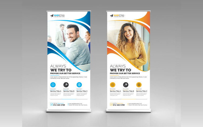 Banner enrollable corporativo moderno y elegante, X Banner, Standee ...