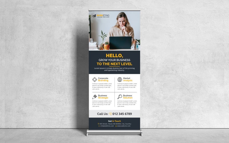 Minimalist Corporate Roll Up Banner, X Banner, Standee, Pull Up Banner ...