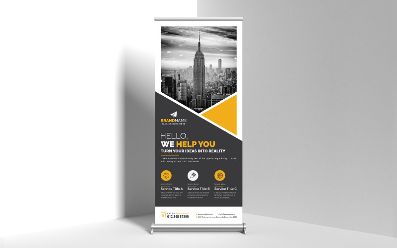 Banner roll up aziendale creativo professionale, banner X, campione di ...