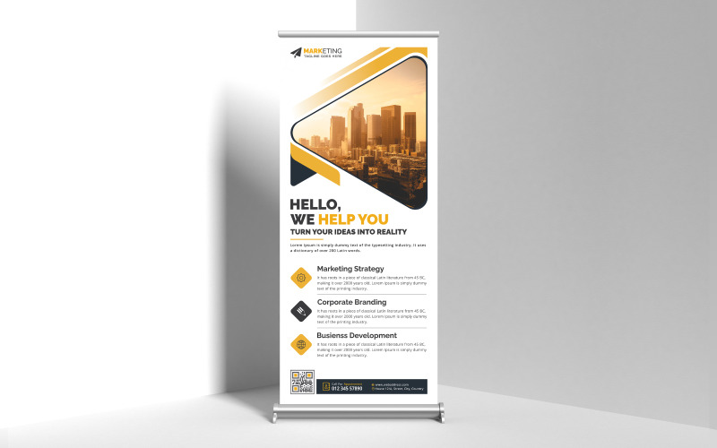 Modern Business Corporate Roll Up Banner, X Banner, Standee Template ...