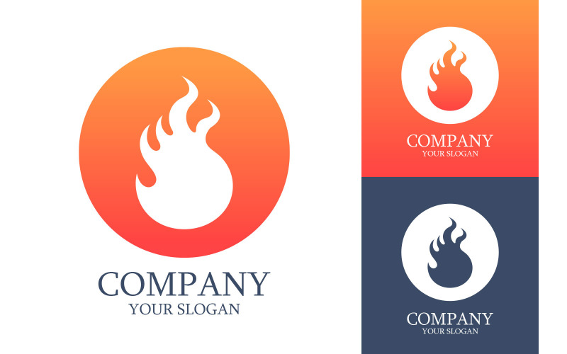 Allumé Feu Flamme Gradient Logo Illustration Vectorielle