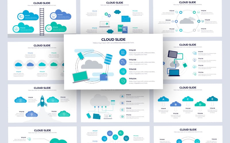 Business Cloud-Infografik-PowerPoint-Vorlage