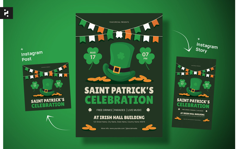 Folleto de celebración de San Patricio - TemplateMonster