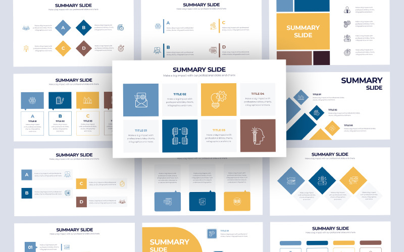 İş Özeti Bilgi Grafiği PowerPoint Şablonu - TemplateMonster