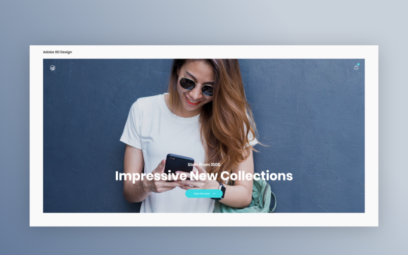 Hero Header Landing Page Adobe XD-Vorlage Vol. 090