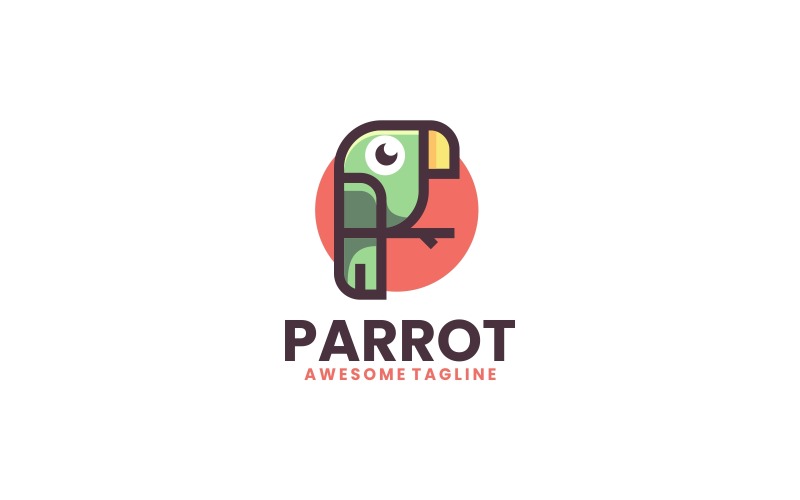 Parrot Simple Mascot Logo 1 #306215 - TemplateMonster