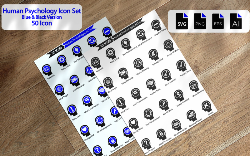 50 Premium-Icon-Set für menschliche Psychologie