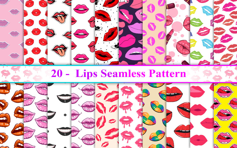Lips Seamless Pattern, Lips Pattern #306762 - TemplateMonster