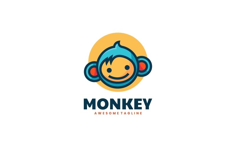 Logo de mascotte simple singe 2 #306790 - TemplateMonster
