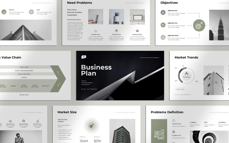 Minimal layout för Powerpoint-mall för presentation