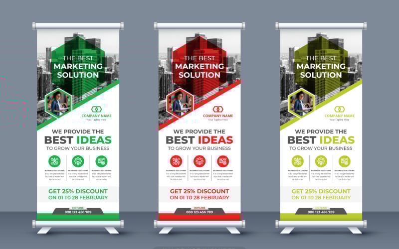 Corporate marketing roll up template - TemplateMonster