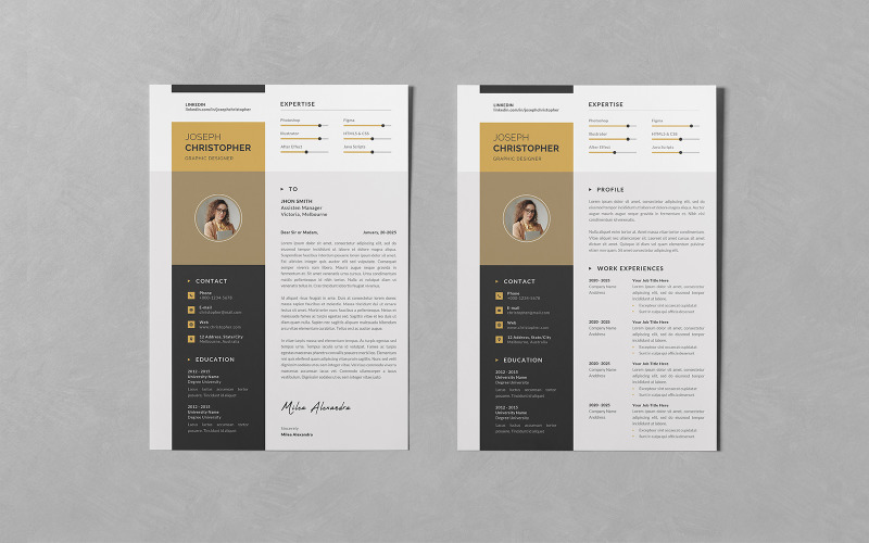 Resume/CV PSD Design Templates Vol 145 - TemplateMonster