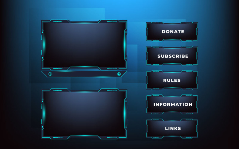 Streaming overlay border frame design - TemplateMonster