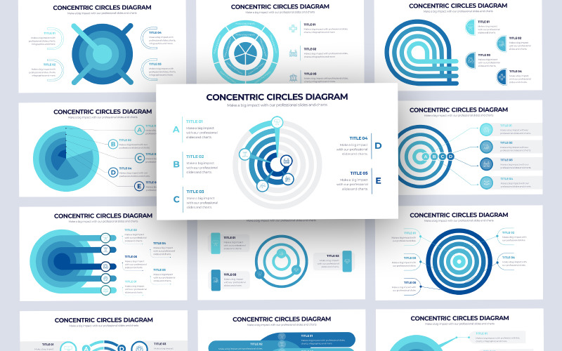 Modèle PowerPoint de cercle concentrique infographique