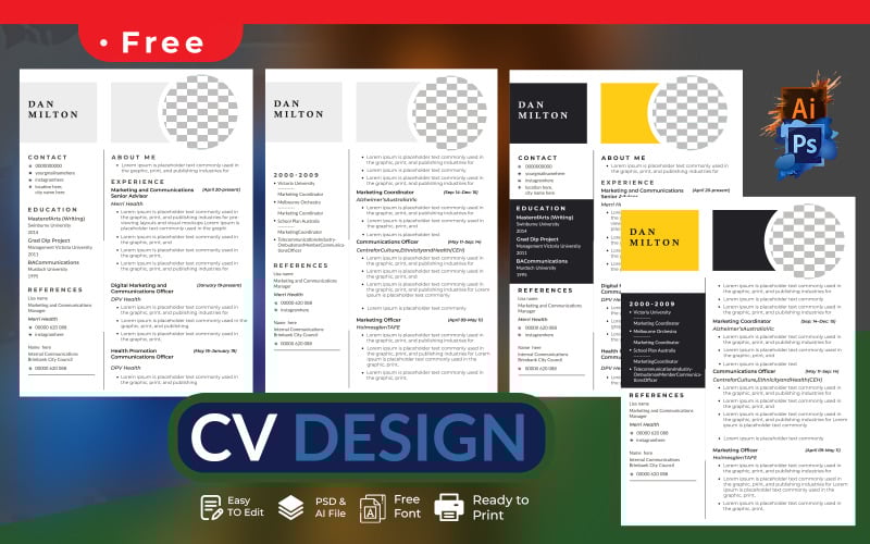 Más de 31 plantillas de currículum vitae y CV gratuitos de Adobe ...