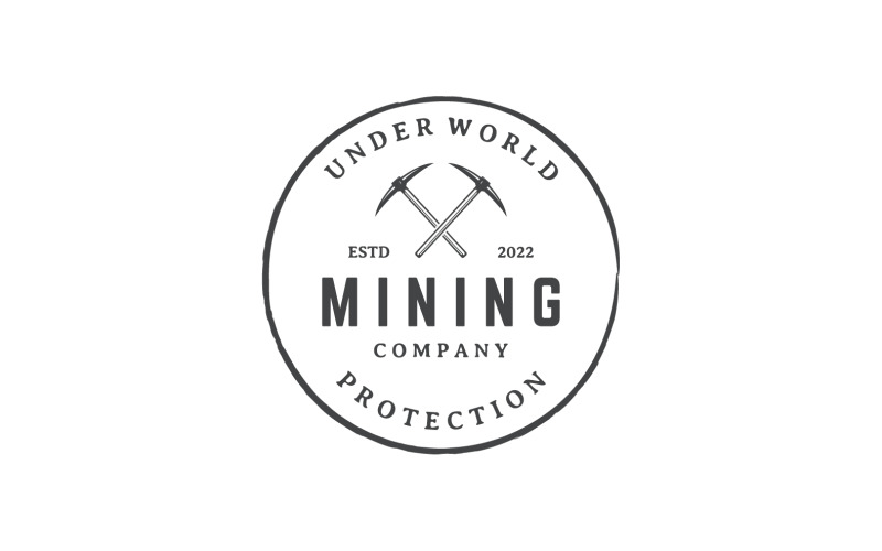Minería herramienta logo vector elemento negocio 3