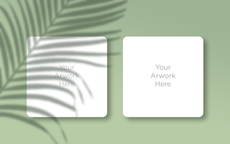 2 Square Paper Rounded Corner Mockup - TemplateMonster