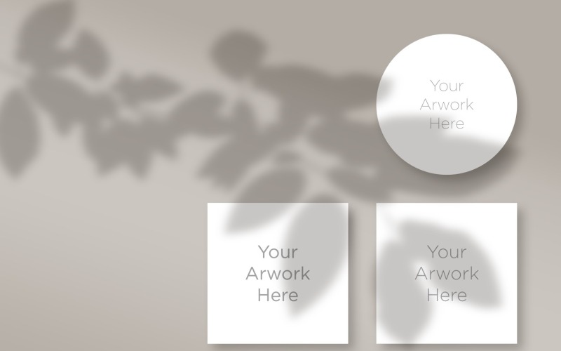 Circle And 2 Square Papers Mockup #307623 - TemplateMonster