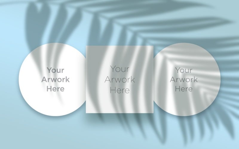 Square & 2 Circle Paper Mockup #307602 - TemplateMonster