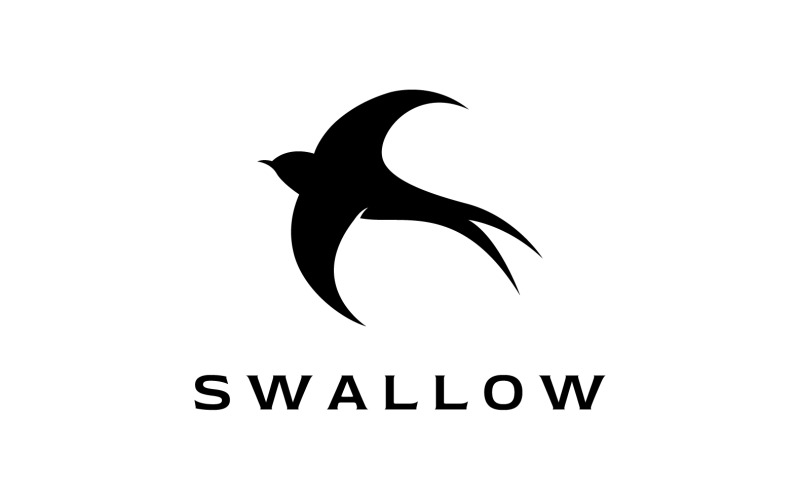 Swallow bird flying logo vector 2 #307859 - TemplateMonster