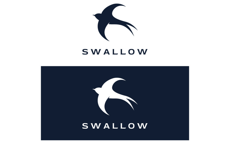 Swallow bird flying logo vector 6 #307863 - TemplateMonster