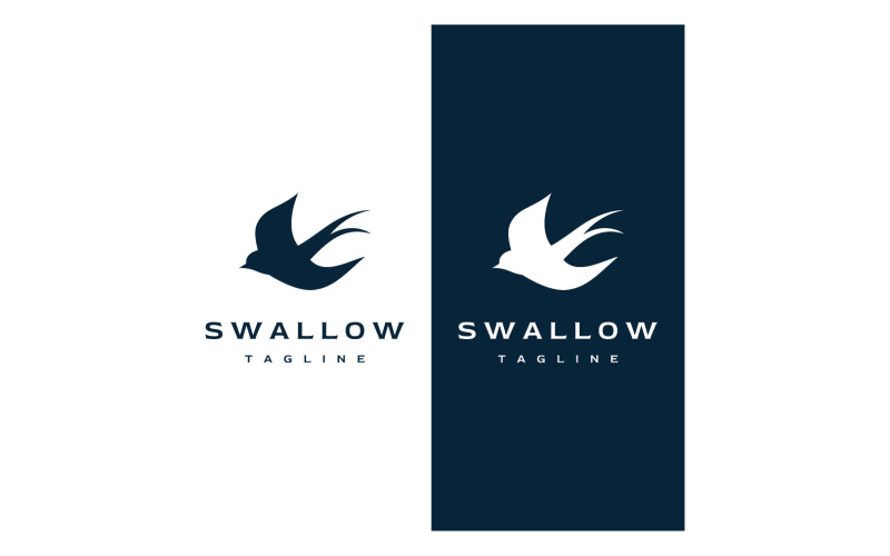 Swallow bird flying logo vector 8 #307865 - TemplateMonster